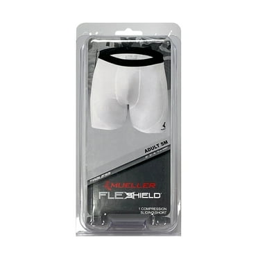 Mueller Athletic Support Shorts with Flex Shield Cup, White/Gray, Adult ...