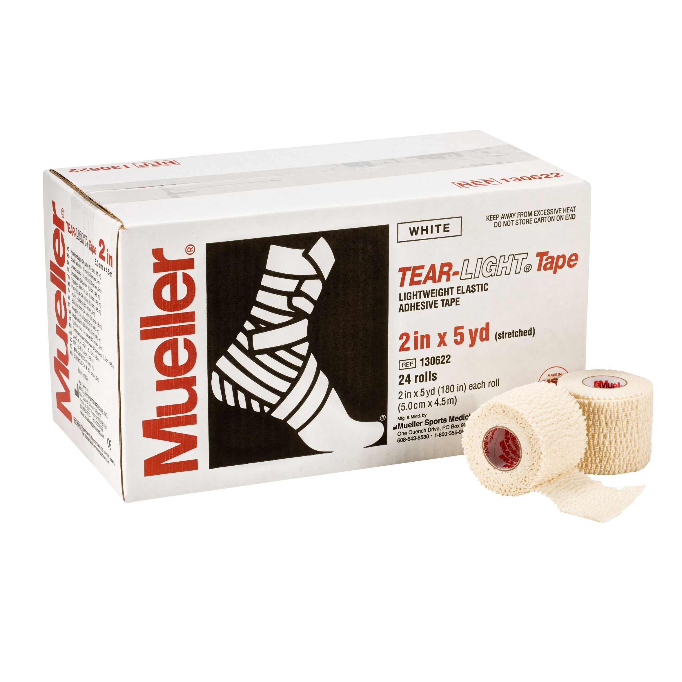 Mueller Tear-Light [Elastic Athletic Stretch Tape]: 2 in. x 15 ft ...