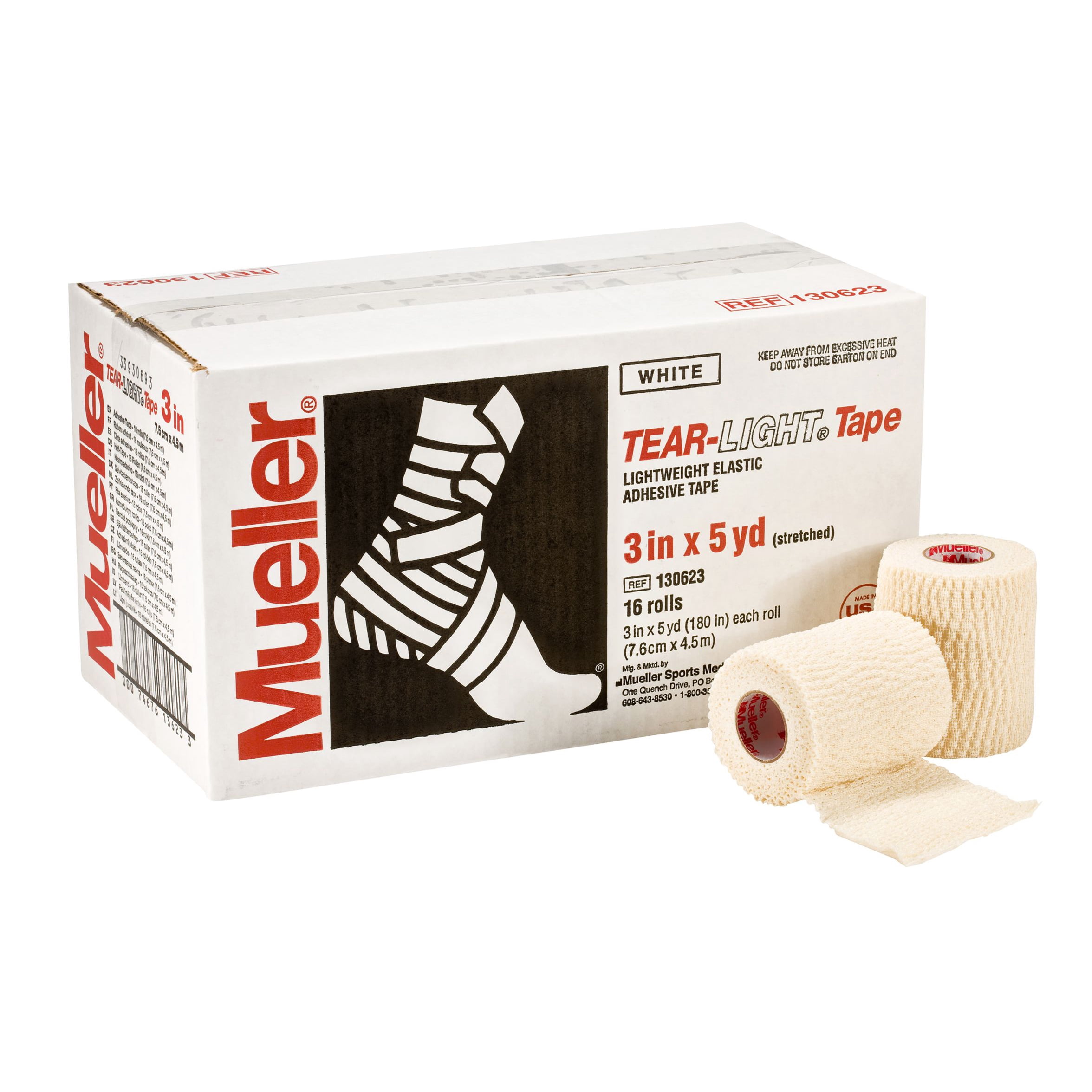 Mueller Tear-Light [Elastic Athletic Stretch Tape]: 3 in. x 15 ft ...