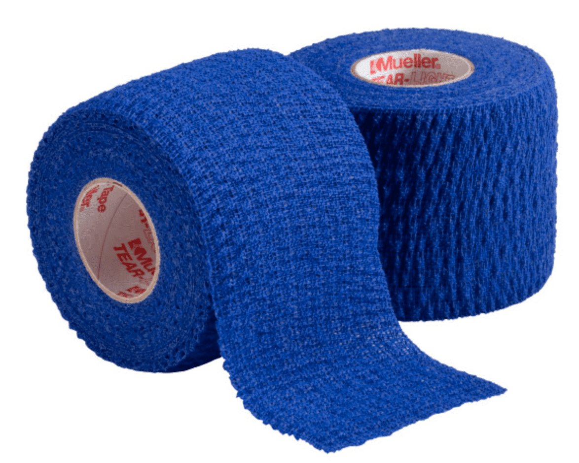 Mueller Tear-Light Tape, Blue, 2" x 7.5 yd, Stretched 24 rolls/cs ...
