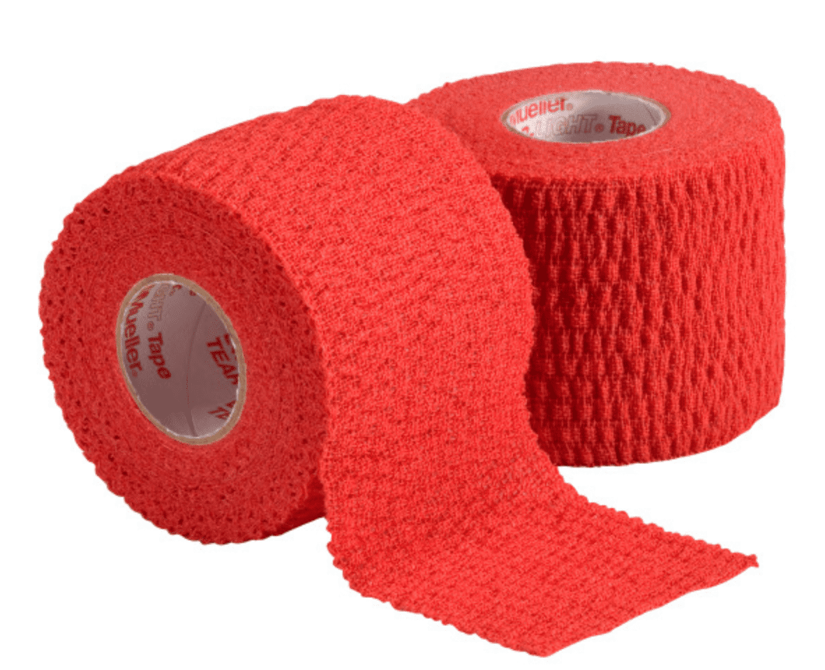 Mueller Tear-Light Tape, Red, 2" x 7.5 yd, Stretched 24 rolls/cs ...