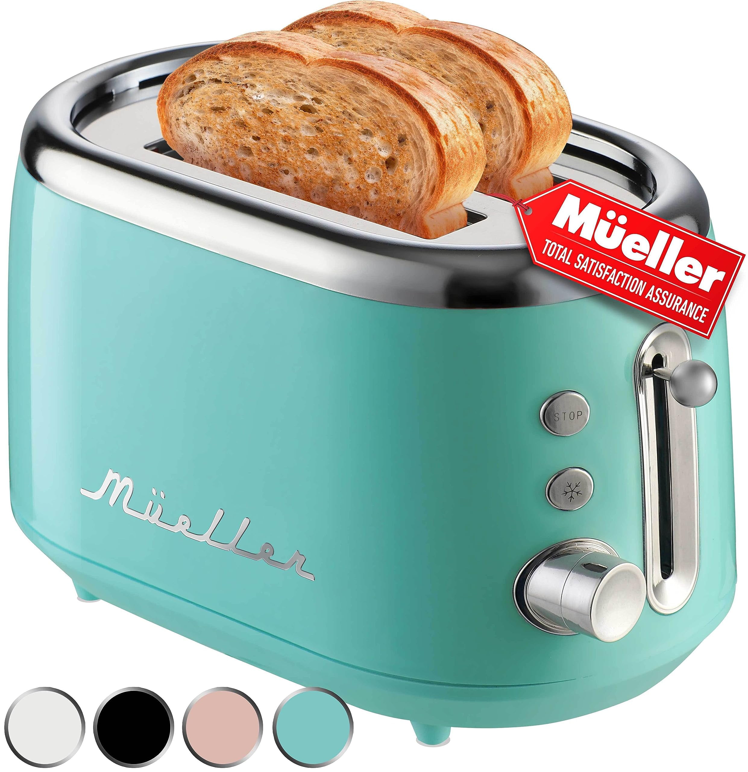 Mueller Vintage Style 2 Slice Toaster, 7 Browning Settings & 3 ...