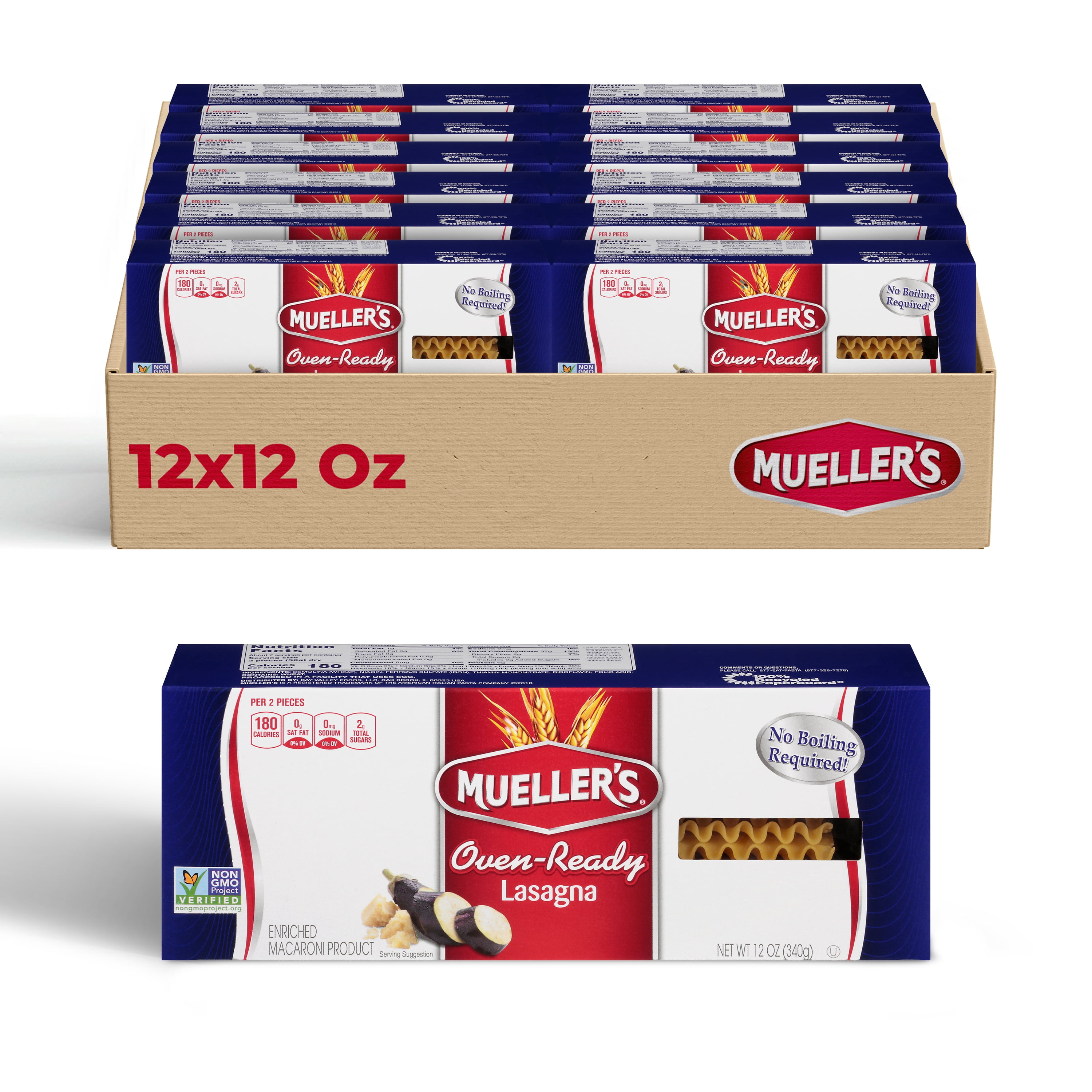 Mueller’s Oven-Ready Lasagna (12-Pack, 12 oz Each) – No boiling ...