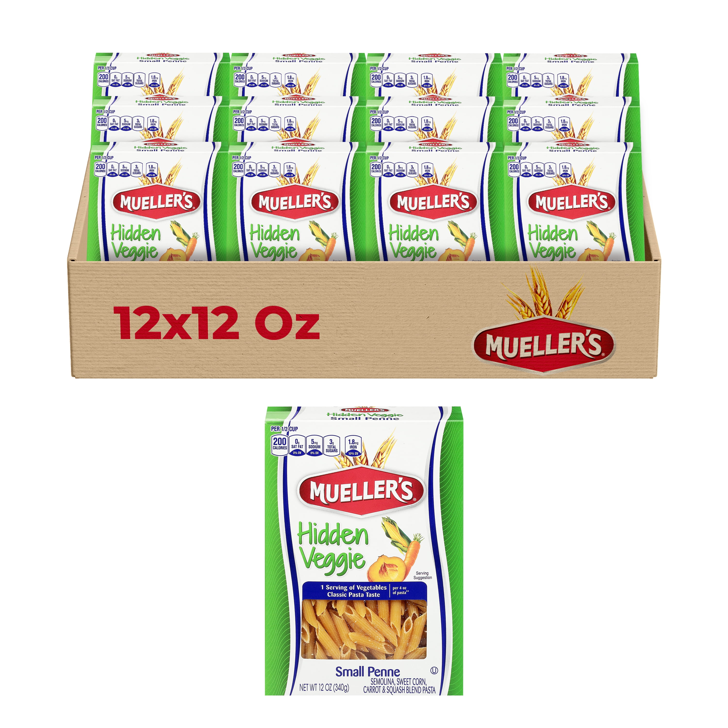 Mueller’s Small Penne (12-Pack, 12 oz Each) – Classic Tube-Shaped Pasta ...