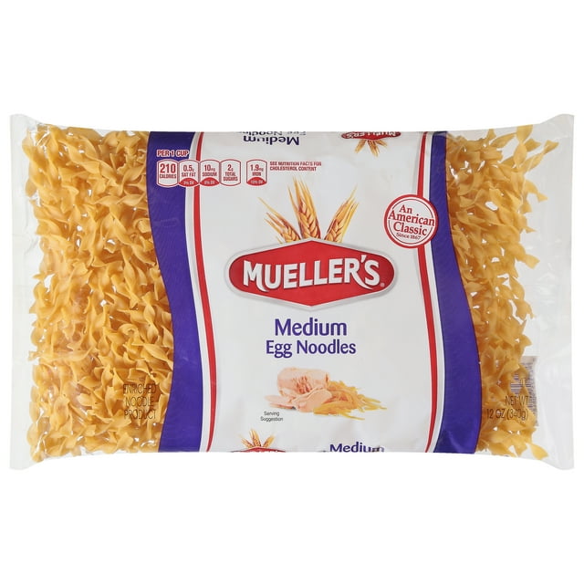 Mueller's Sodium-Free, Low-Cholesterol Medium Egg Noodle Pasta, 12 oz ...