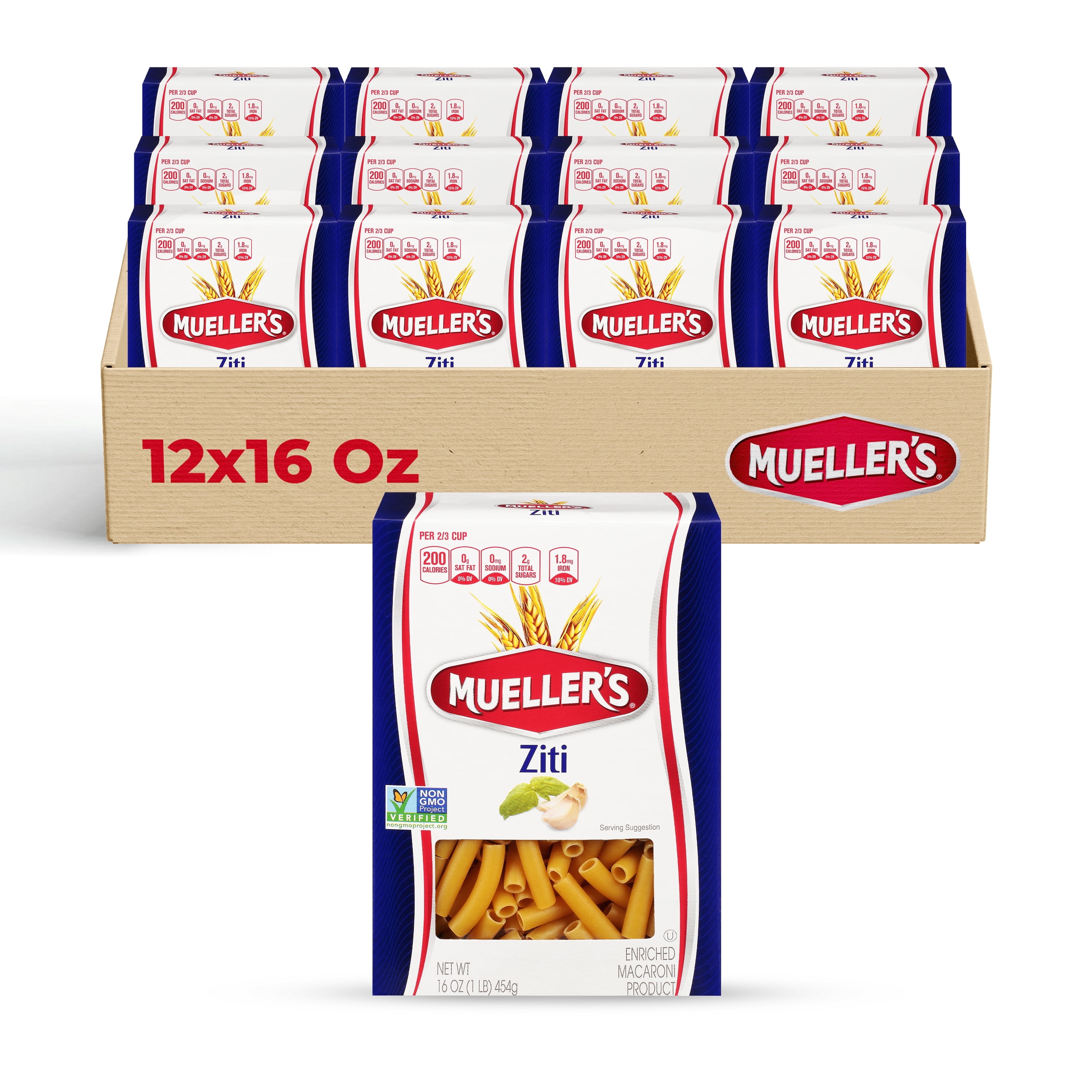 Mueller’s Ziti (12-Pack, 16 oz Each) – Authentic Italian-Style Pasta ...