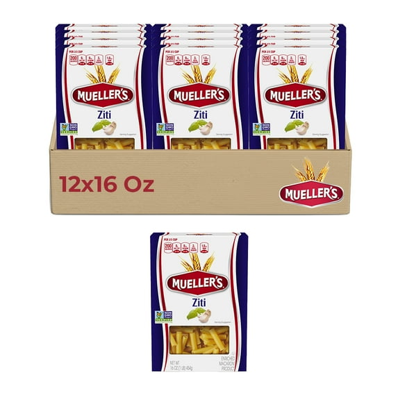 Mueller’s Ziti (12-Pack, 16 oz Each) – Authentic Italian-Style Pasta ...