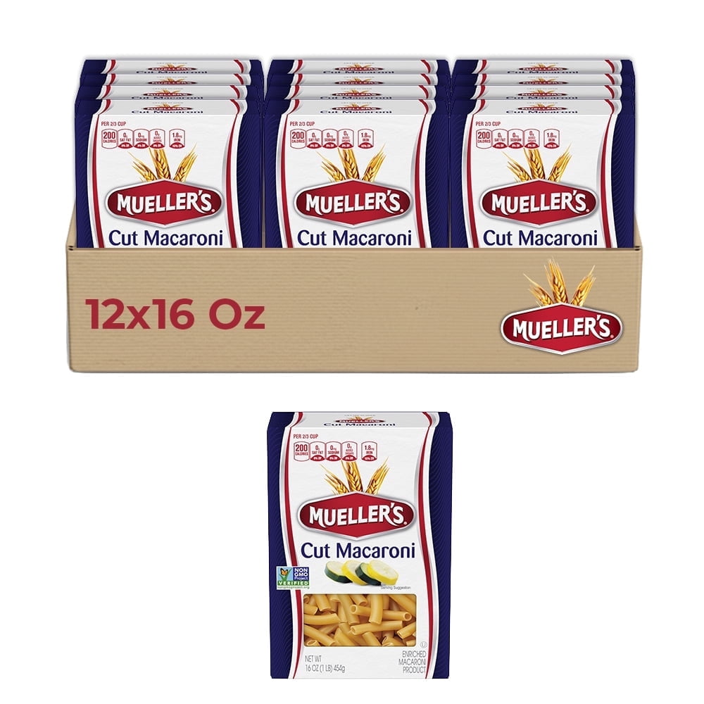 Mueller’s Cut Macaroni (12-Pack, 16 oz Each) – Classic Italian Pasta ...