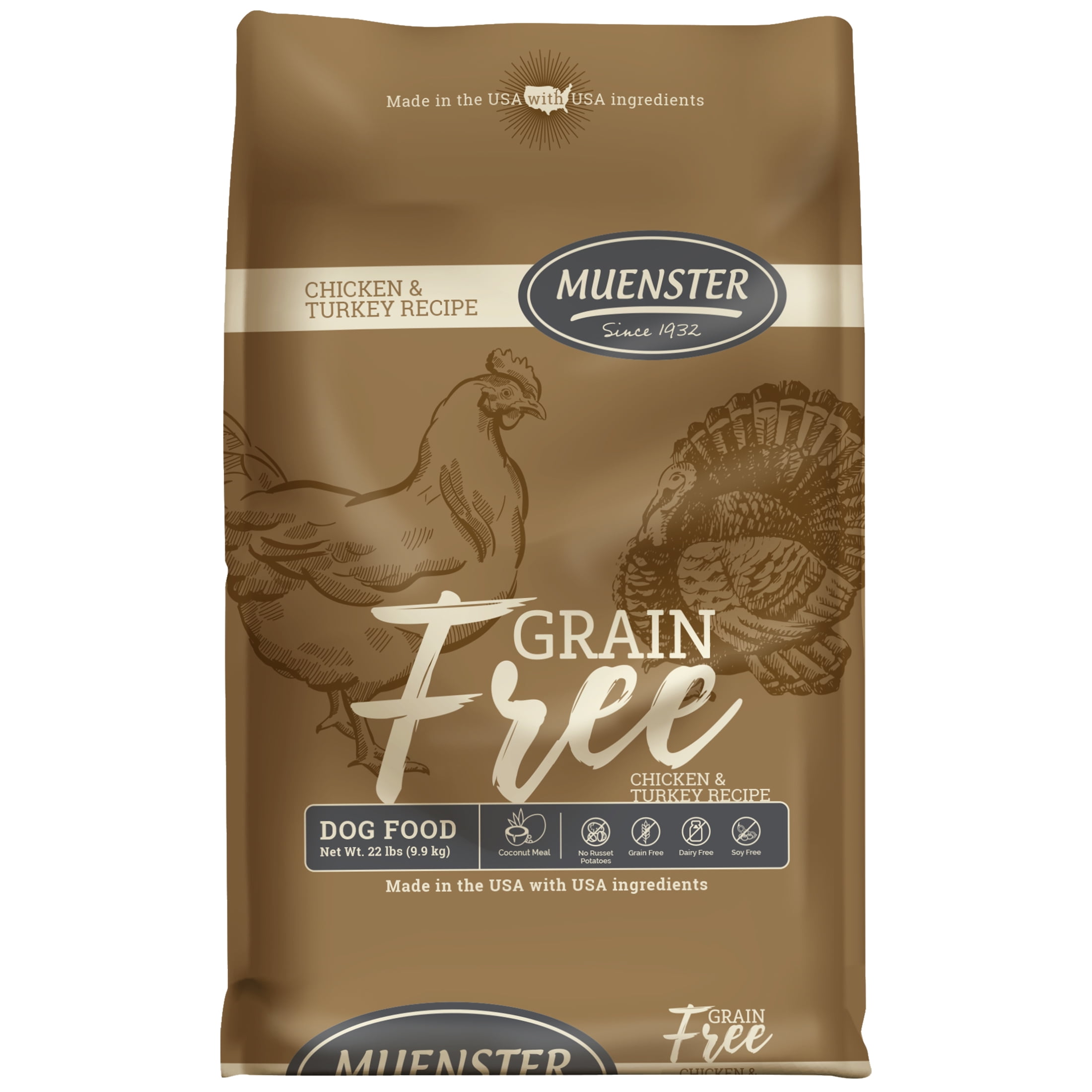 Muenster Grain Free Chicken and Turkey Dog Food, for All Life Stages ...