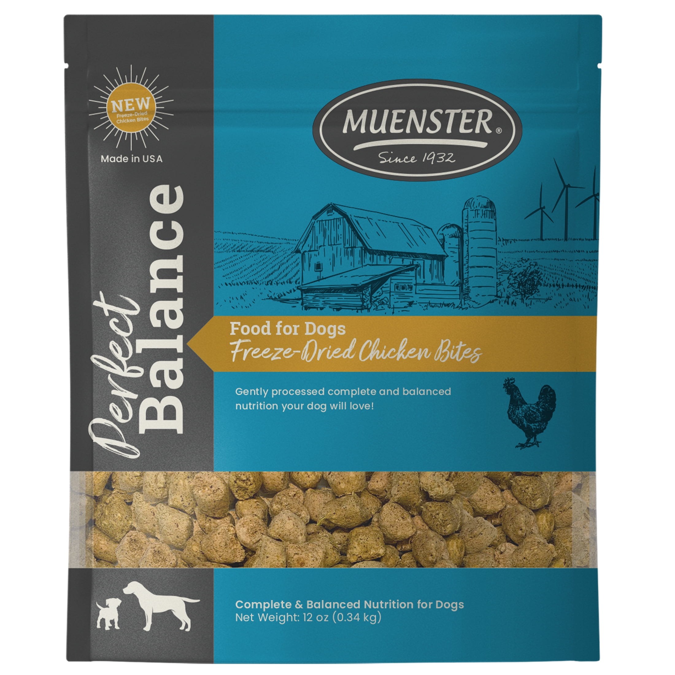 Muenster Perfect Balance Chicken Bites Freeze-Dried Dog Food, Training ...