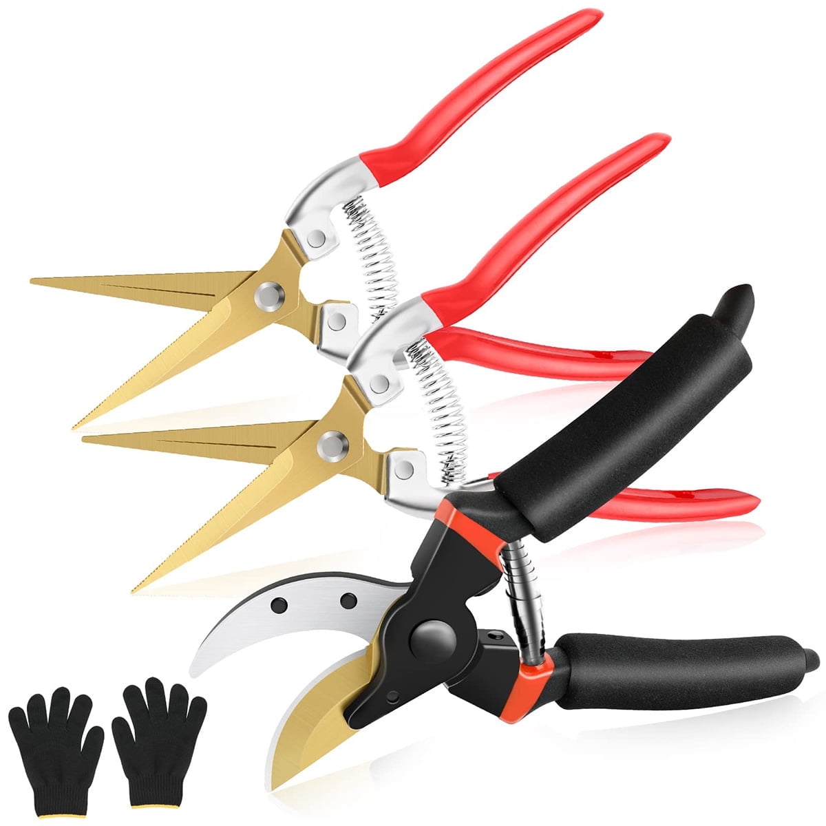 Muerk 3 Pack Pruning Shears, Stainless Steel Garden Clippers with ...