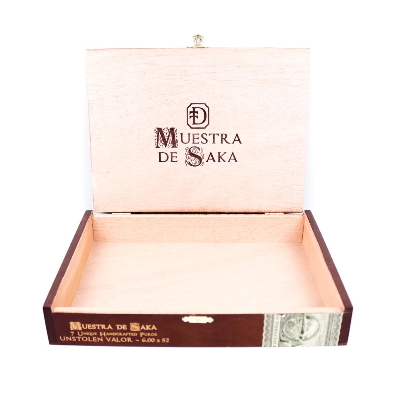 Muestra de Saka Unstolen Valor Puros Empty Wood Cigar Box 10" x 7.25" x ...