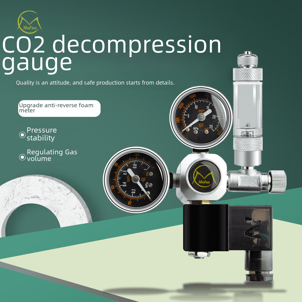 Mufan CO2 decompression meter water grass carbon dioxide double meter ...