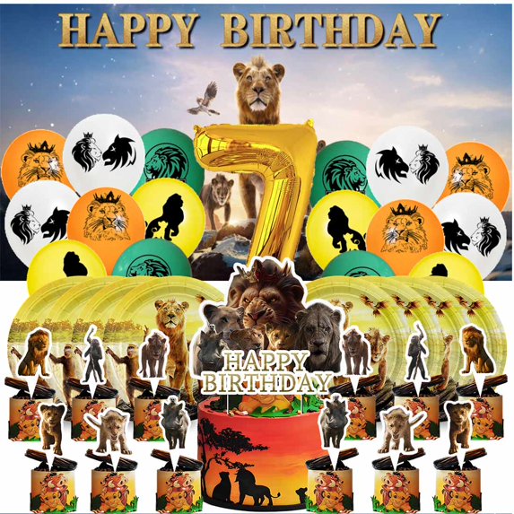 Mufasa Balloons Party Supplies 7th Decor Tableware Birthday Cake Topper ...