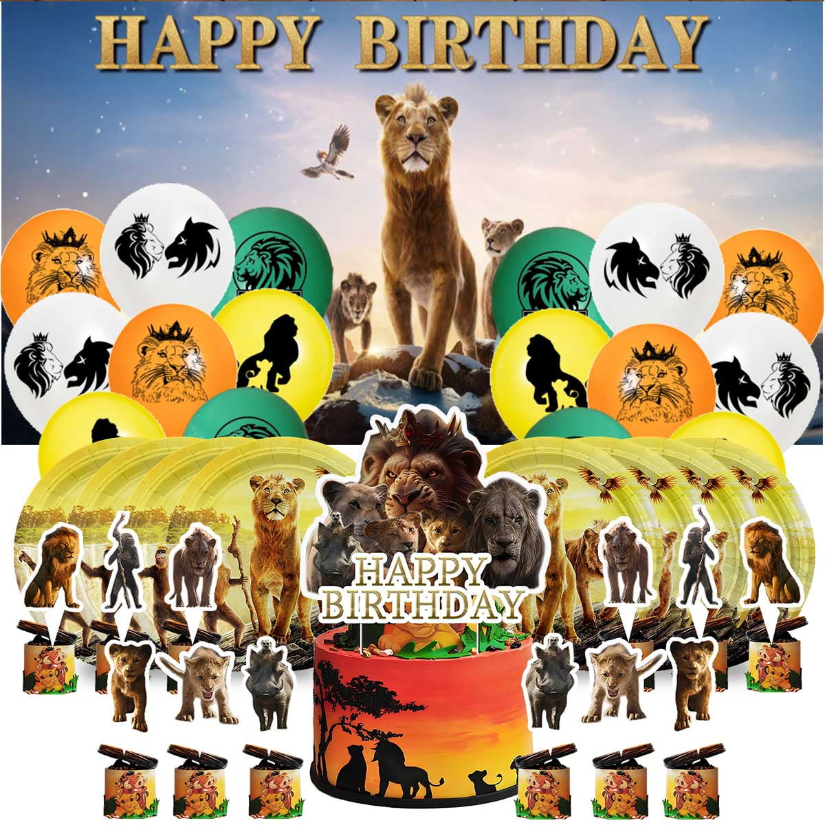 Mufasa Birthday Party Supplies Balloons Paper Plates Decoration Cake ...