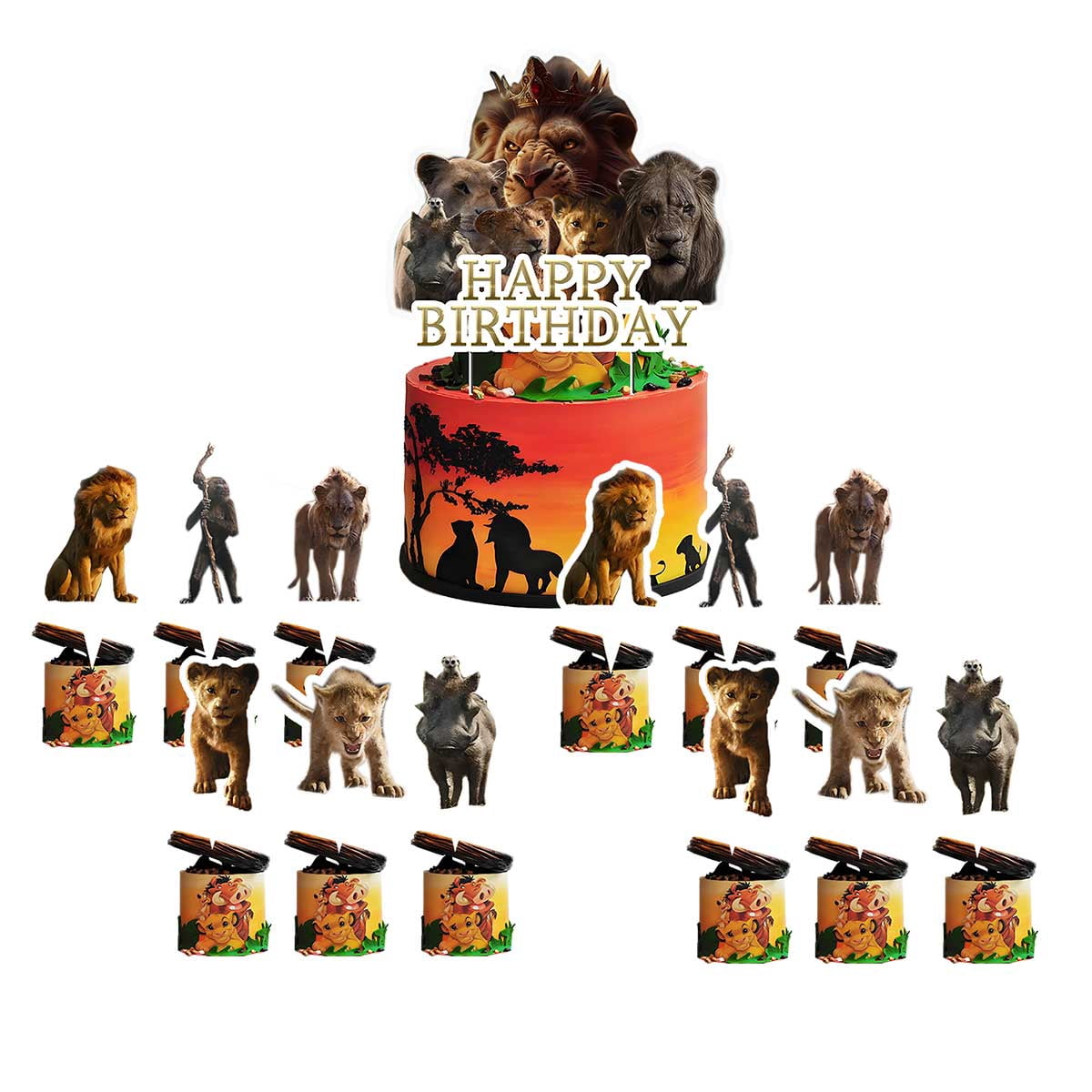 Mufasa Cake Topper CupcakeS Set Birthday Party Supplies Decoration ...