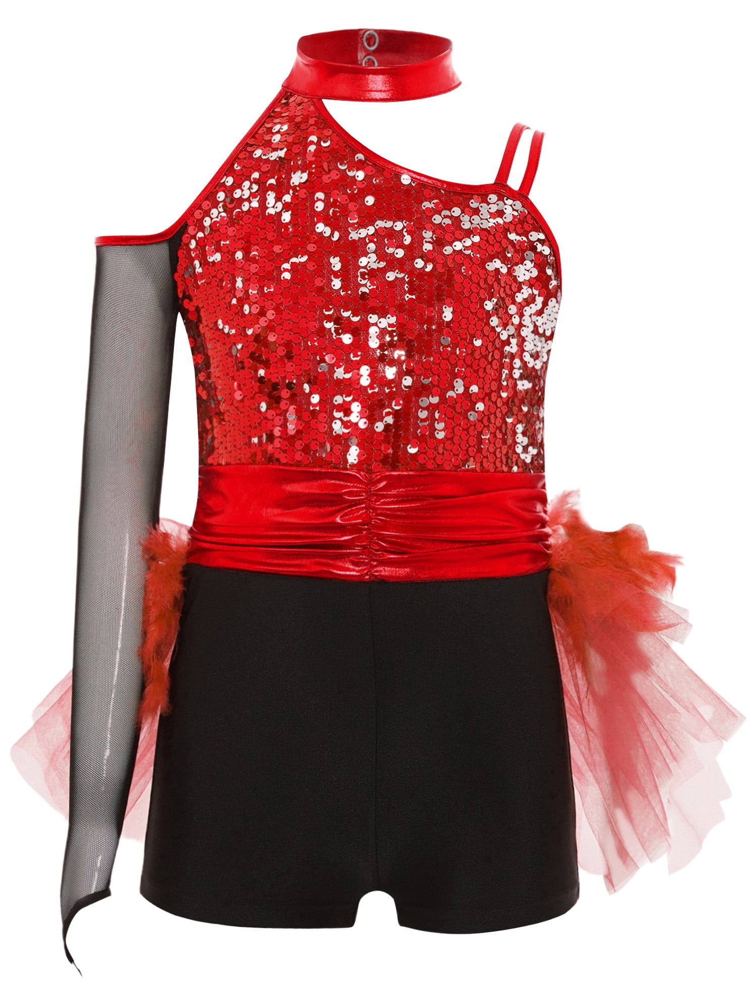 Mufeng Feather Leotards for Girls Gymnastics Biketards Ballet Dance ...