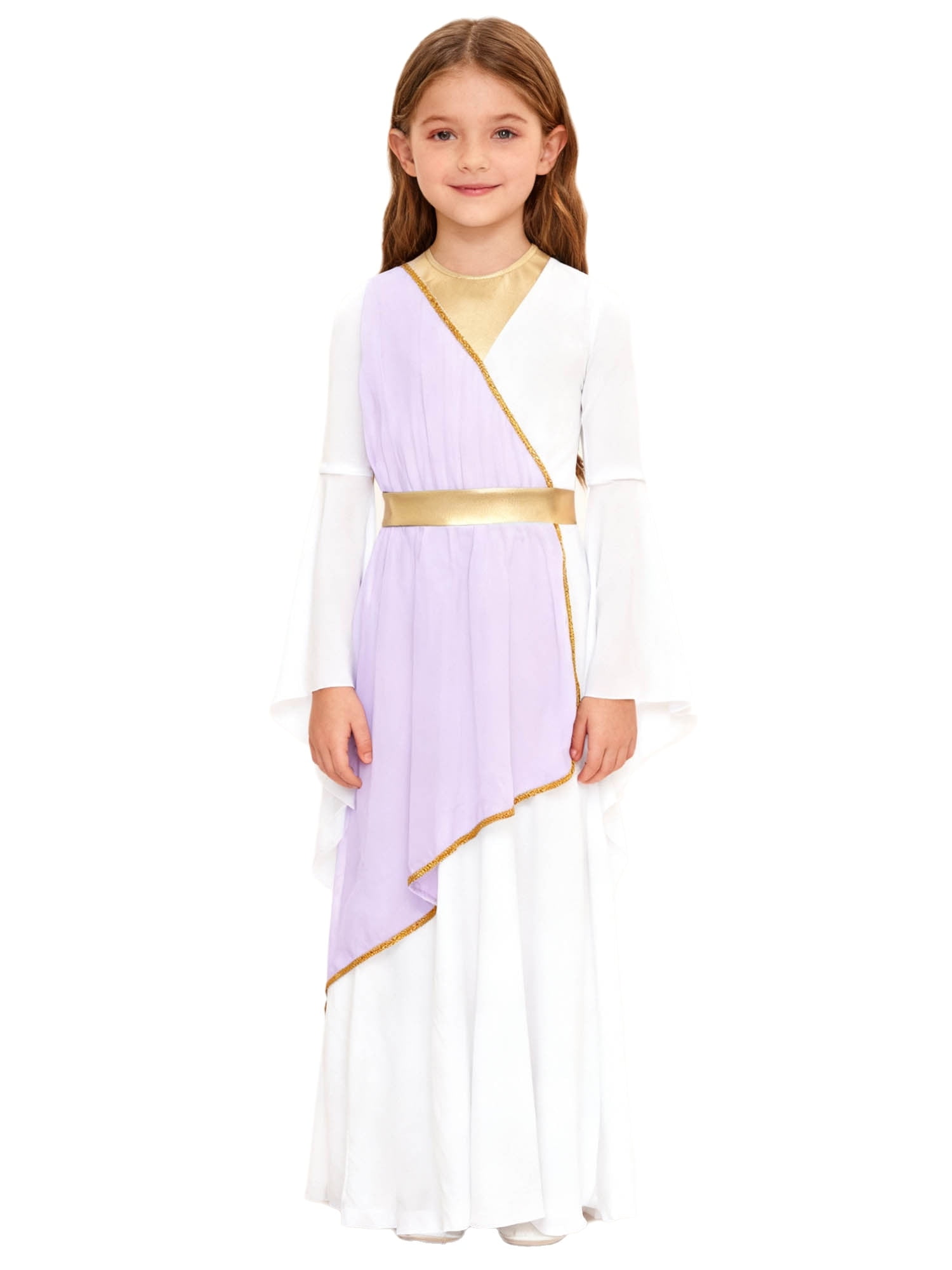 Mufeng Geek Toga Dress for Kid Girls Princess Flared Sleeve Gown Color ...