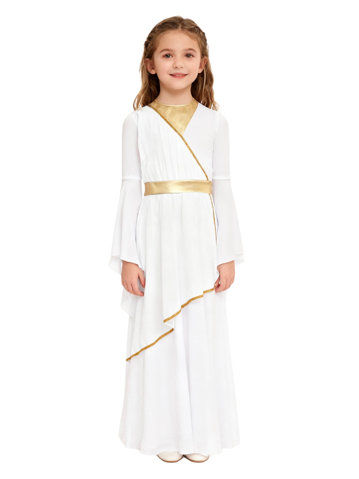 Mufeng Geek Toga Dress for Kid Girls Princess Flared Sleeve Gown Color ...