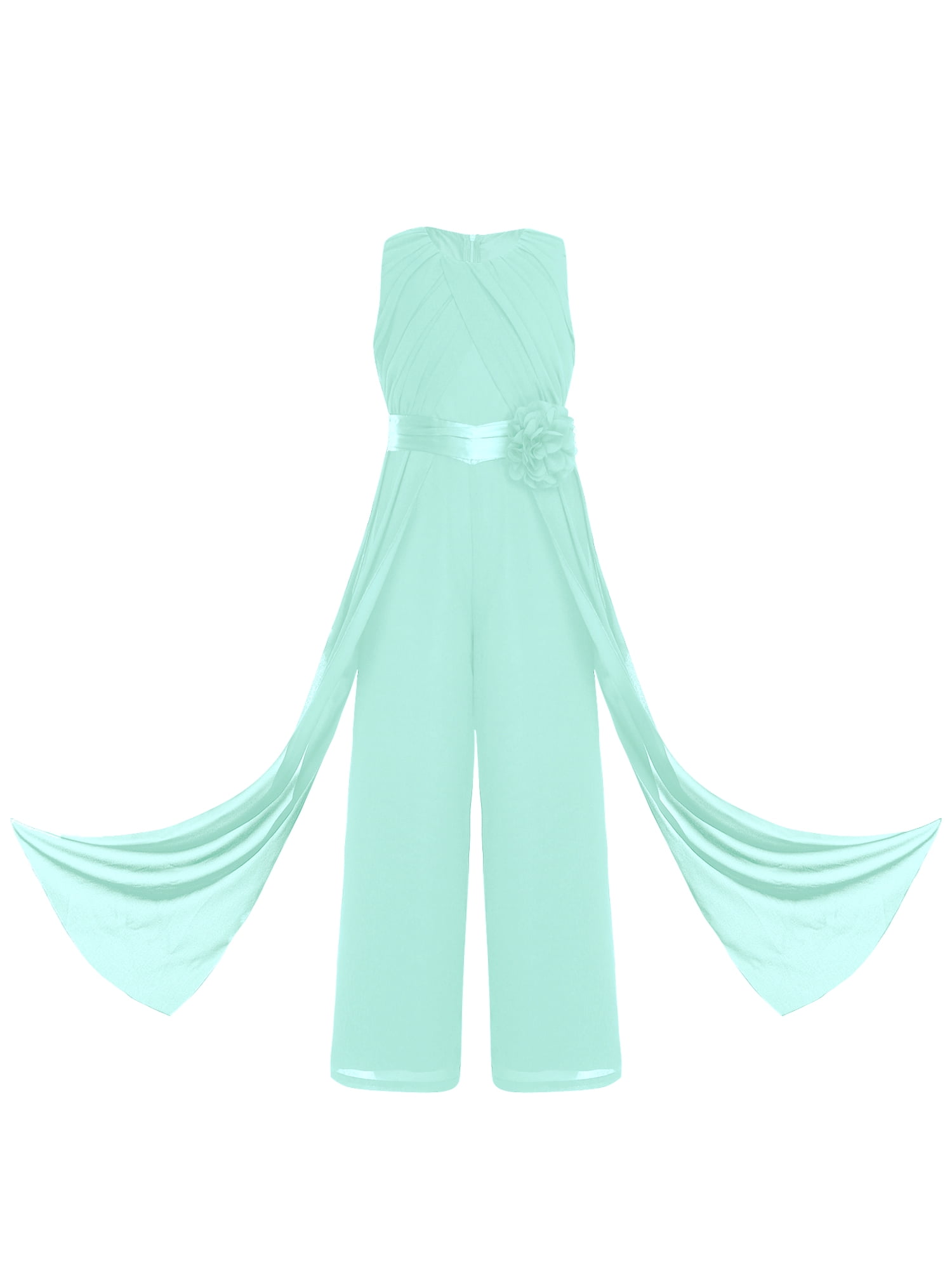 Mufeng Kids Girls Long Wide Leg Jumpsuit Overalls Sleeveless Princess ...