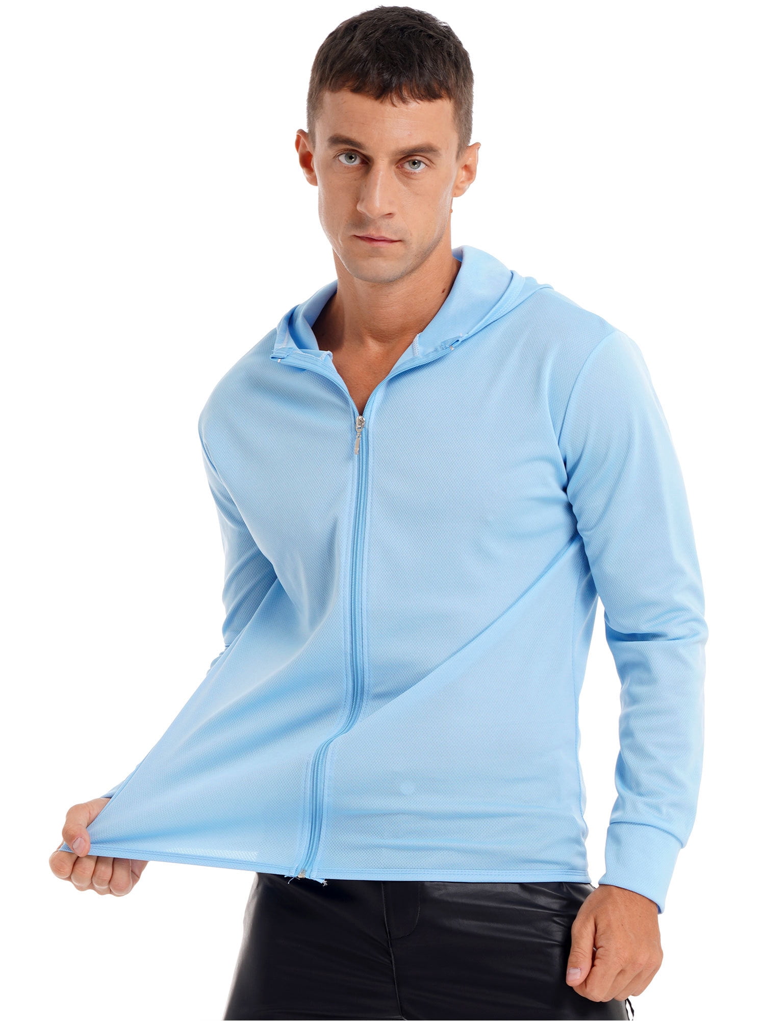 Mufeng Men SPF UV UPF 50+ Light Jacket Long Sleeves Hoodies Sun ...