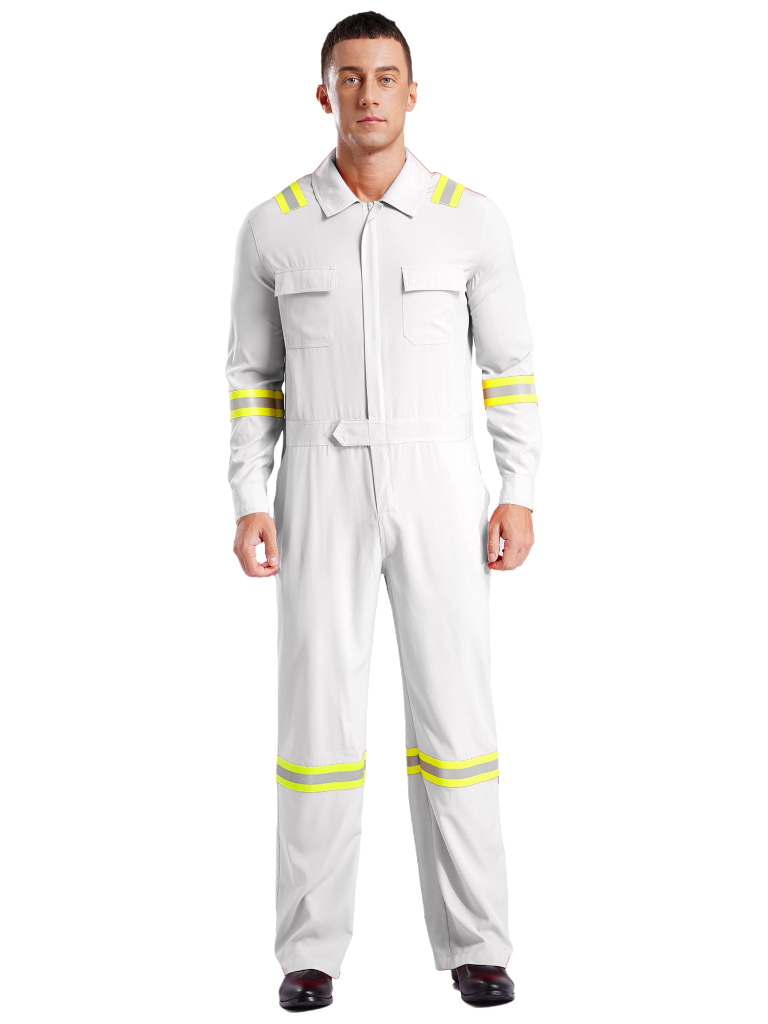 Mufeng Men's Classic High Visibility Reflective Stripes Work Coveralls ...