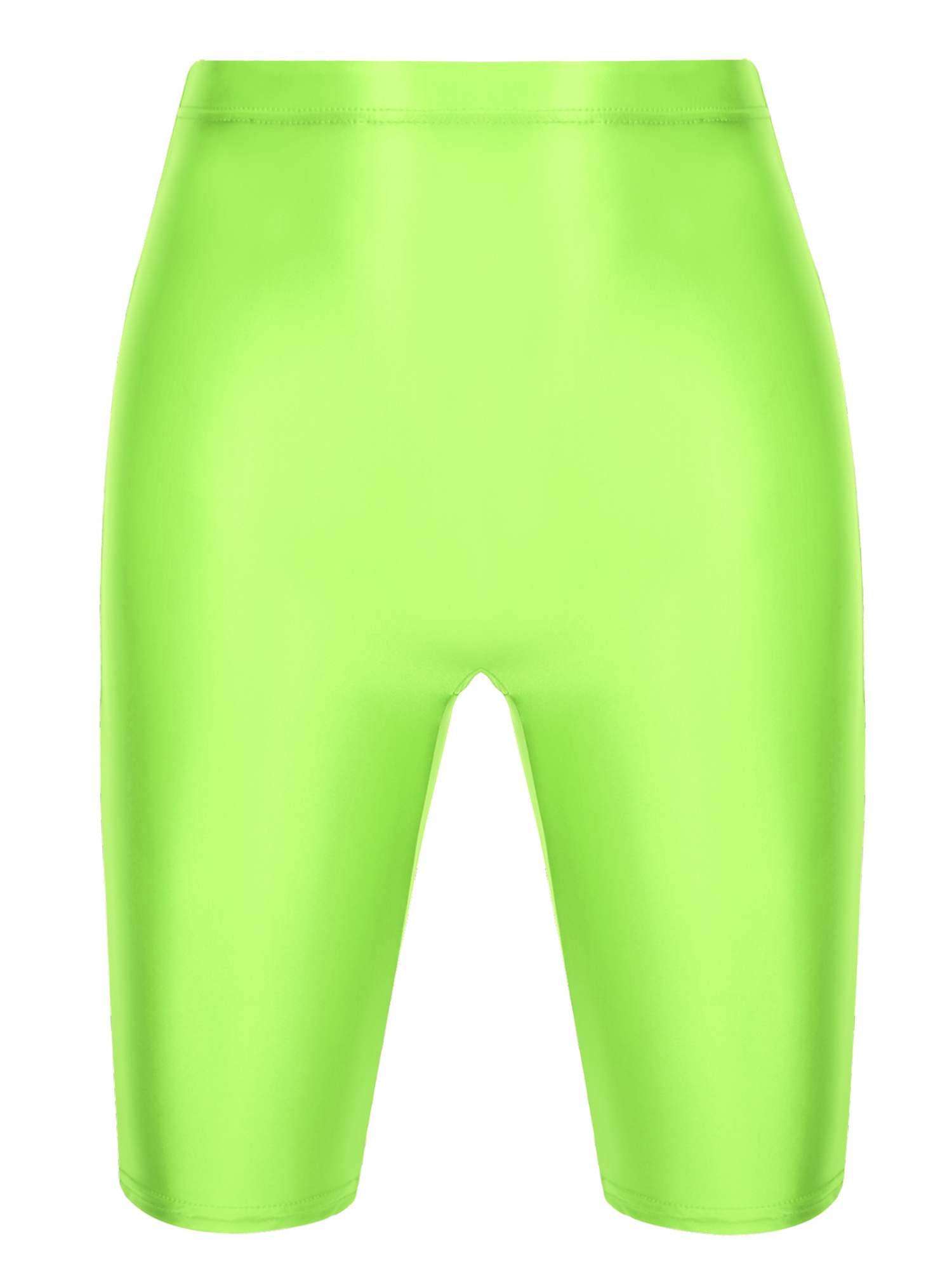 Mufeng Men's Glossy Oily See Through Boxers Shorts Slim Tights Long Leg ...