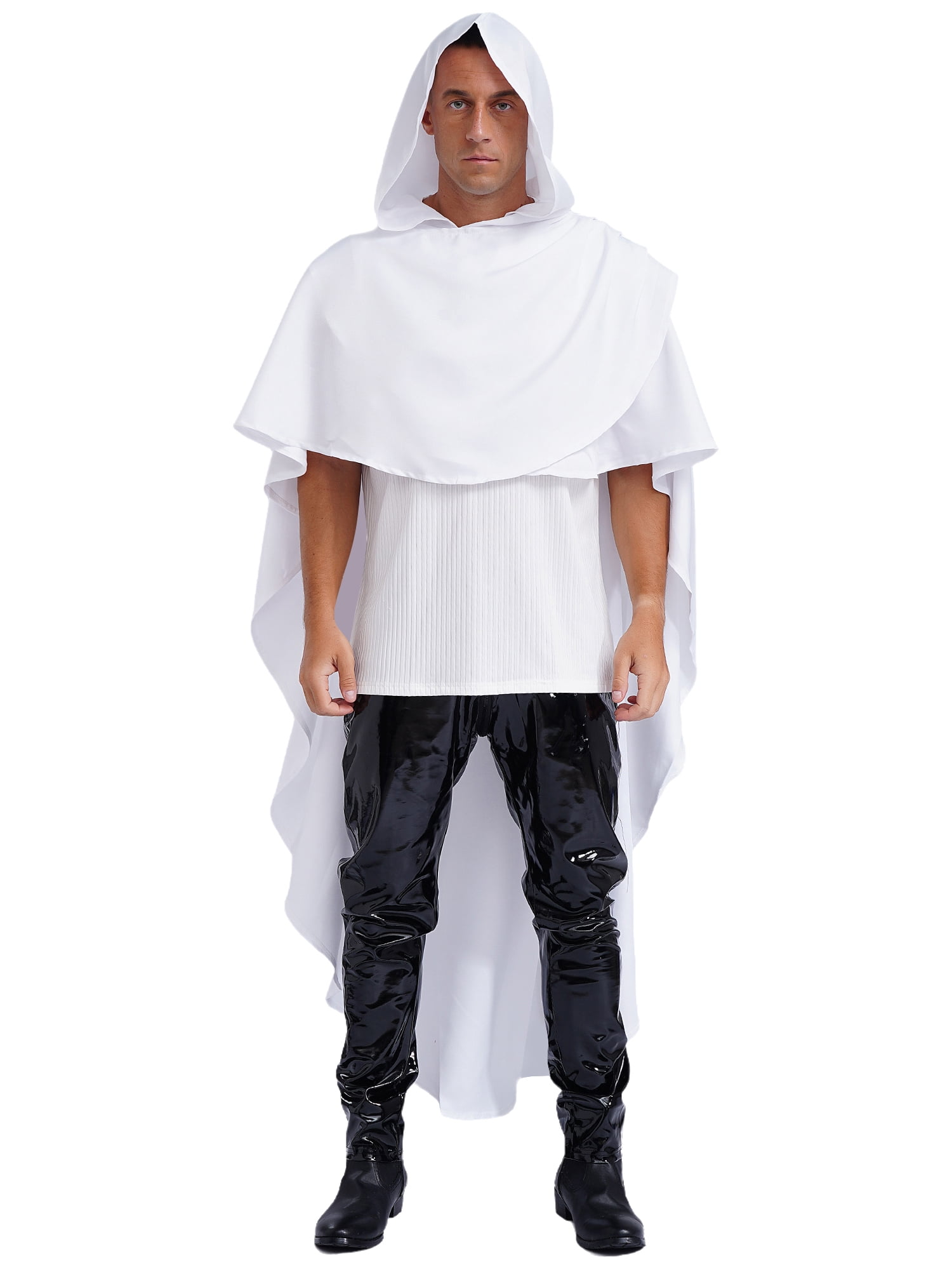 Mufeng Men's Halloween Hooded Colak Medieval Costume Vintage Hobbit Wizard Gothic Cpae Shawl ...