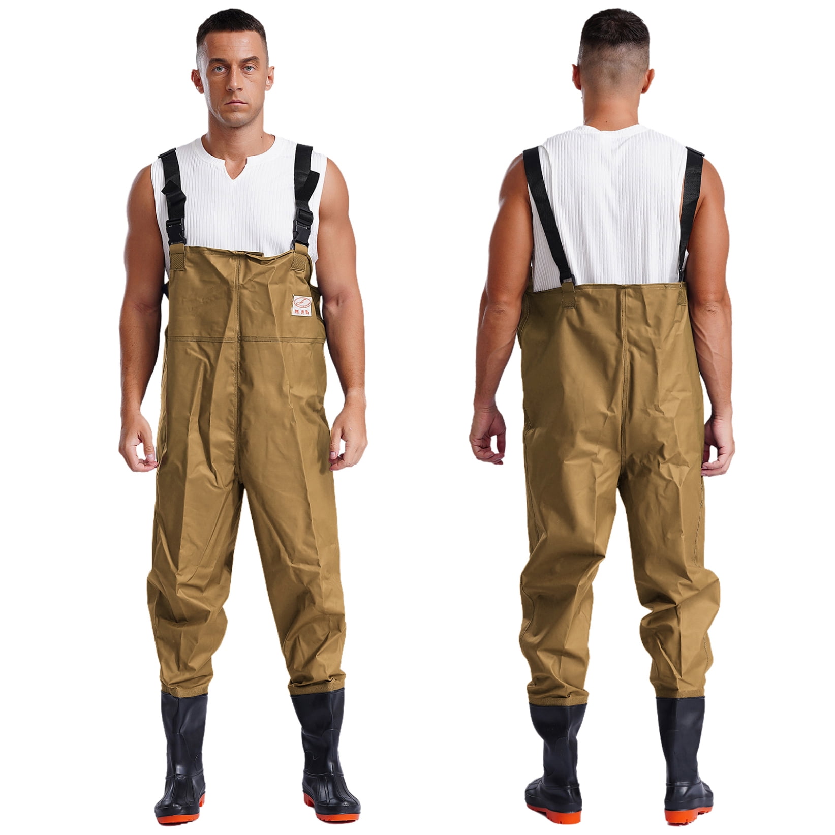 Mufeng Men's Waterproof Bootfoot Waders Adjustable Shoulder Straps Fishing Chest Wader with Boot ...