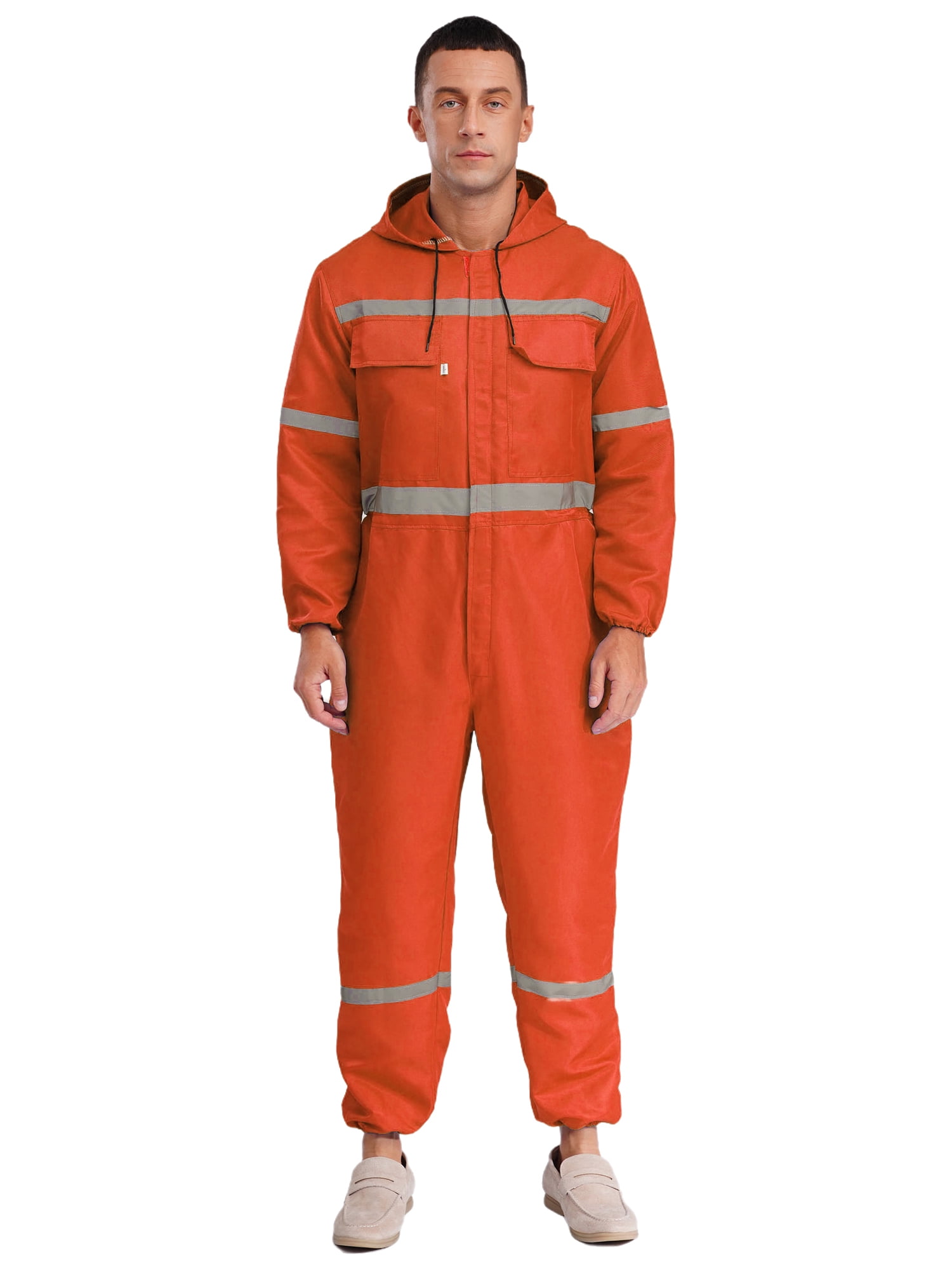 Mufeng Men's Work Overalls One Piece Hooded Mechanics Workwear Jumpsuit ...
