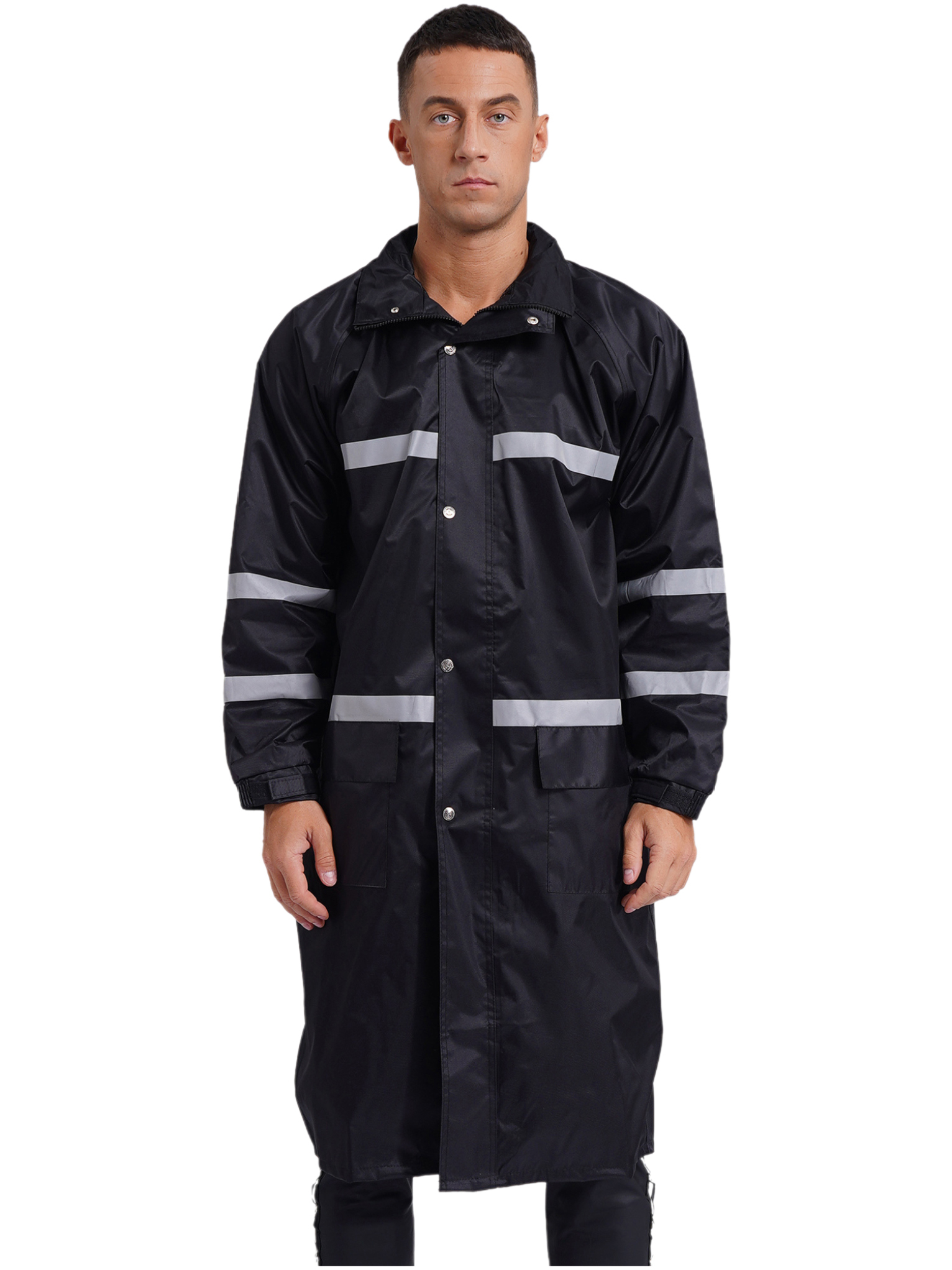 Mufeng Mens Rain Coats Hooded Raincoats Safety Emergency Workwear for ...