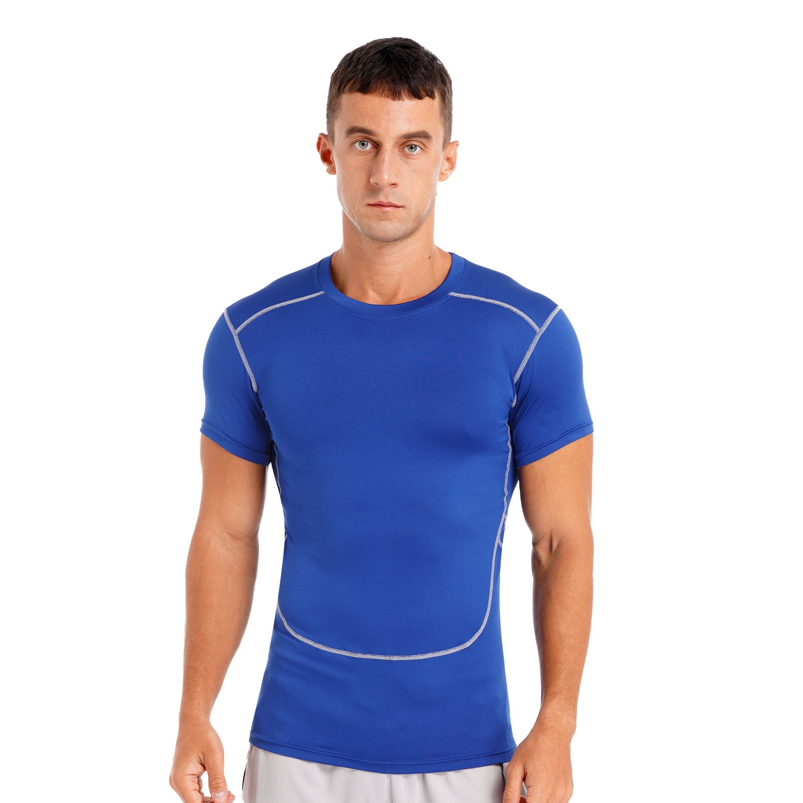 Mufeng Mens Athletic Gym Workout Top T-Shirt Quick Dry Compression ...