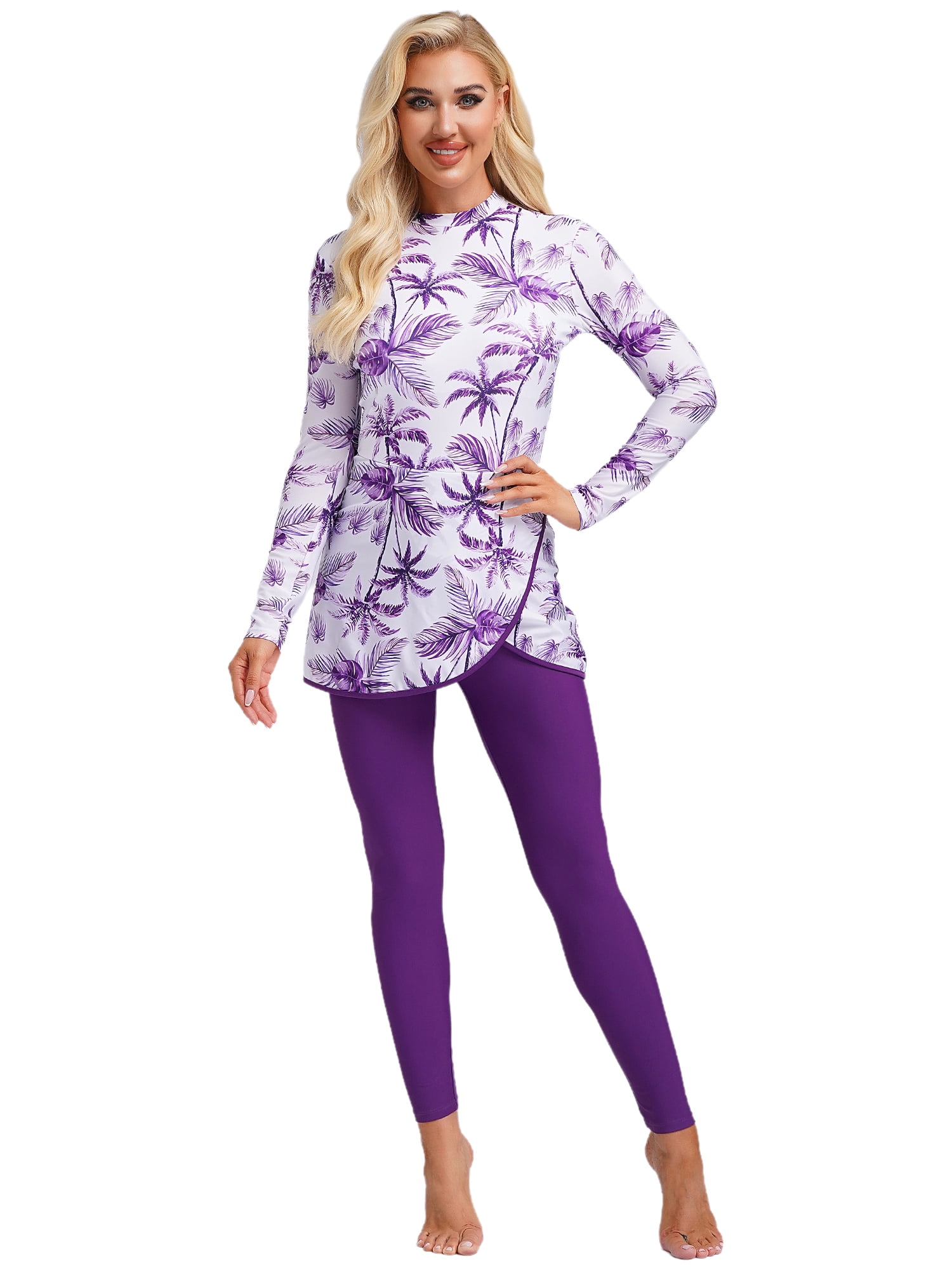 Mufeng Women's Burkini Islamic Modest Bathing Suit Muslim Swimwear Long ...