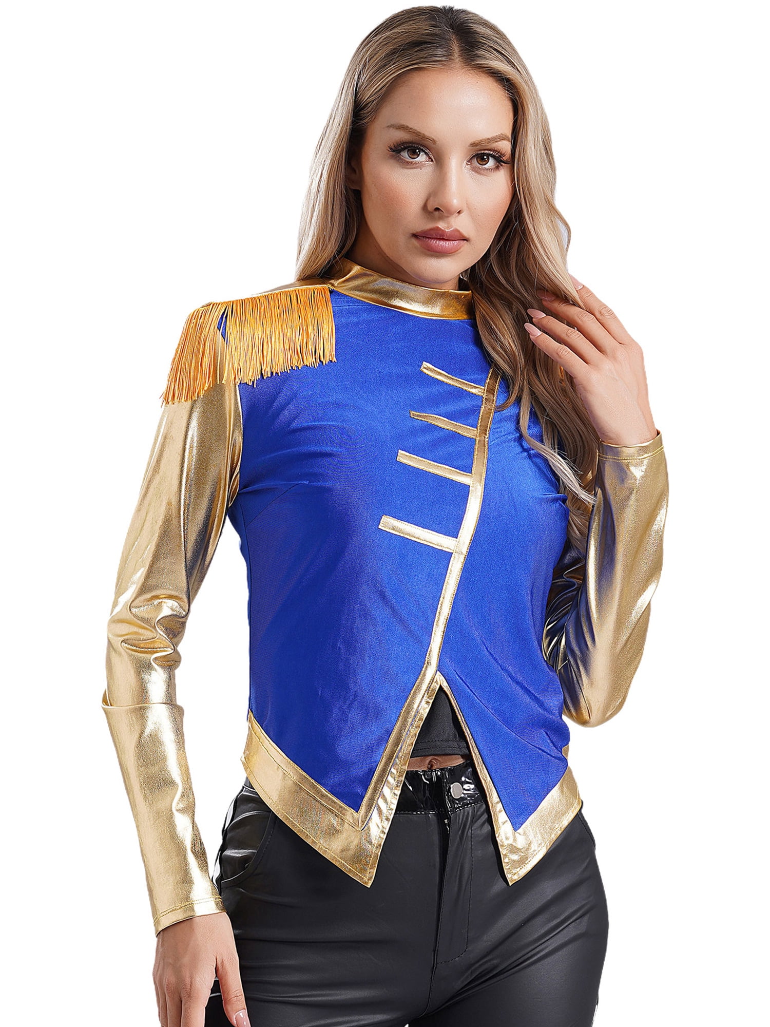 Mufeng Women's Circus Ringleader Costume Tassels Retro Magician Showman Cropped Lion Tamer ...