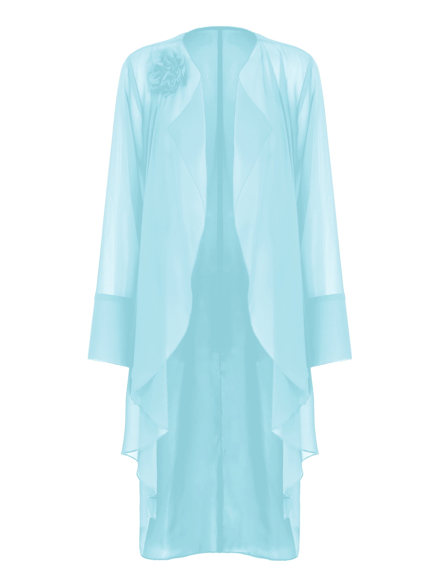 Mufeng Women's Flowy Chiffon Cardigan Open Front Bolero Shrugs Long ...