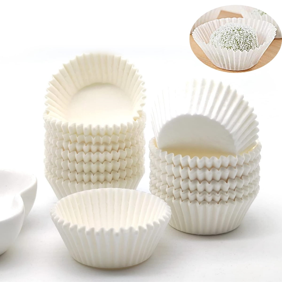 Muffin Baking Cups,Greaseproof Cupcake Liners,White Muffin Liners ...