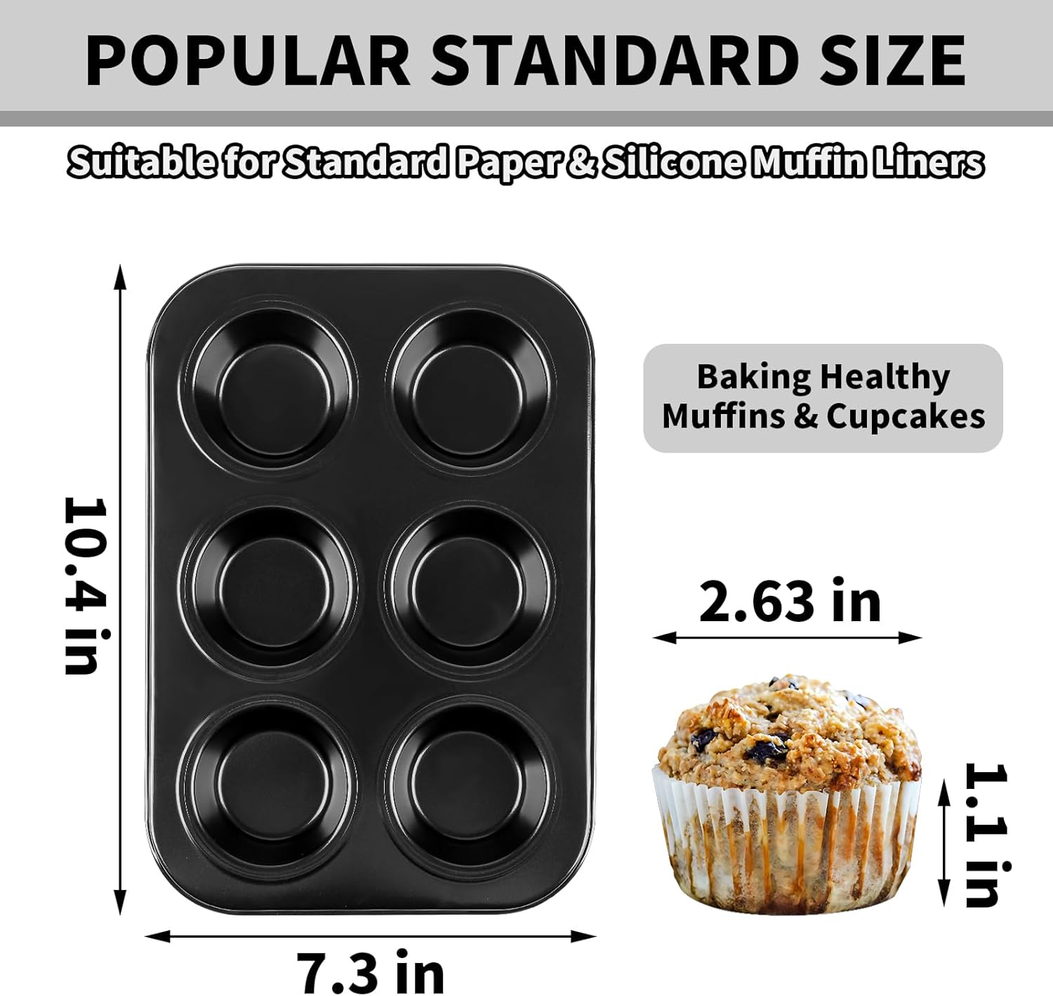Muffin Baking Pan, Nonstick Premium Carbon Steel Muffin Pan For Baking ...