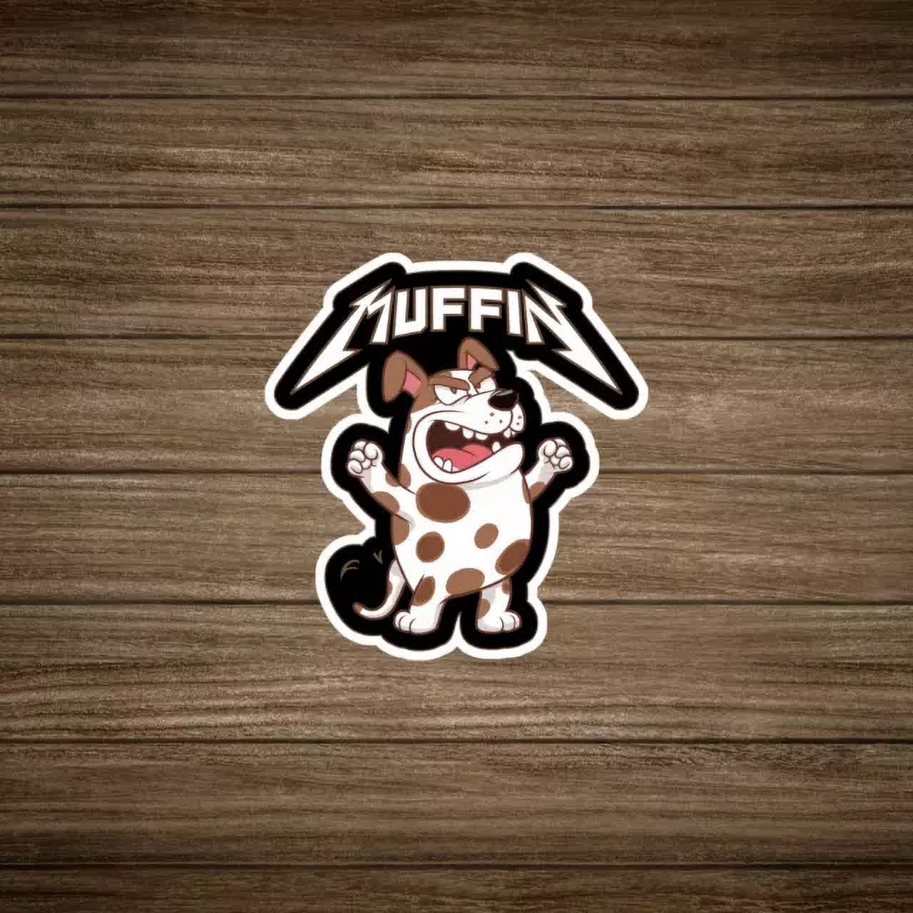 Muffin The Cartoon Spotted Dog - Animal Sticker Decalphone Decal Water ...