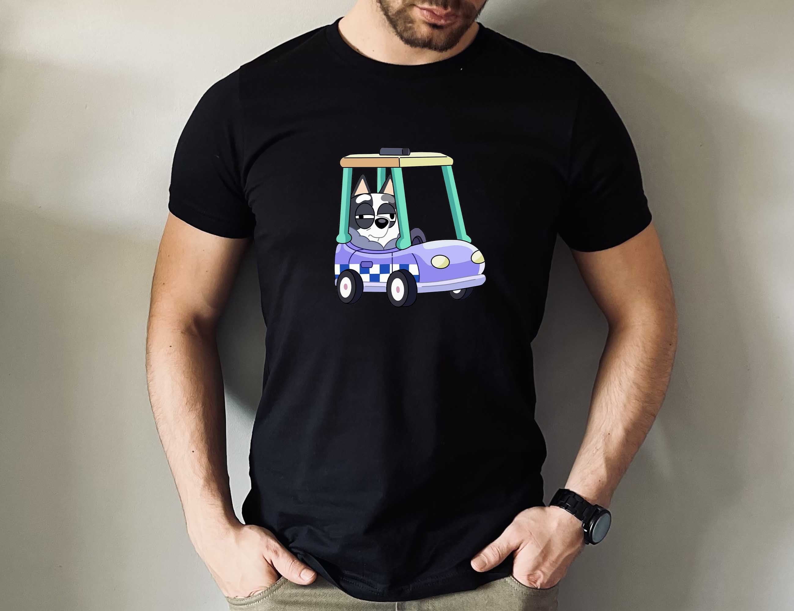 Muffin Driving Police Car T-Shirt, Funny Bluey Shirt, Cartoon Shirt ...