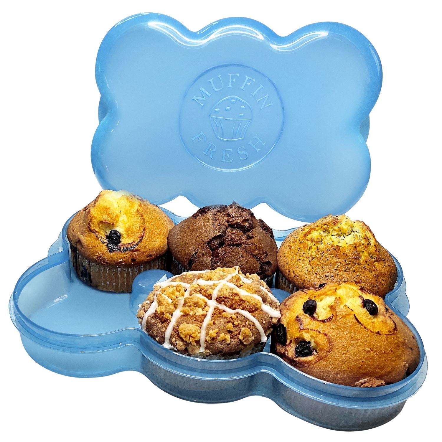 Muffin Fresh Muffin and Cupcake Storage Container with Lid, Airtight ...