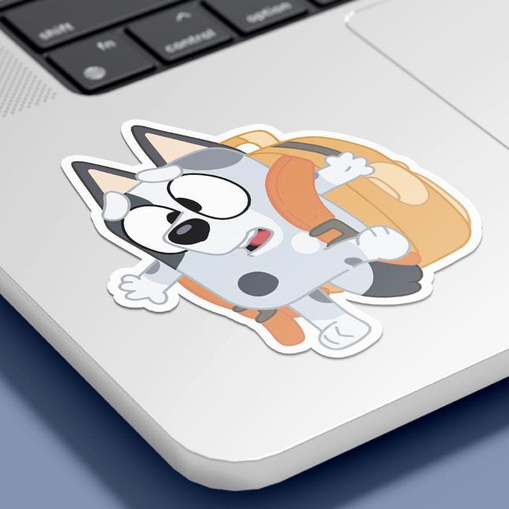 Muffin Sticker From Bluey - Adorable Blue Heeler Dog Decal For Kids ...