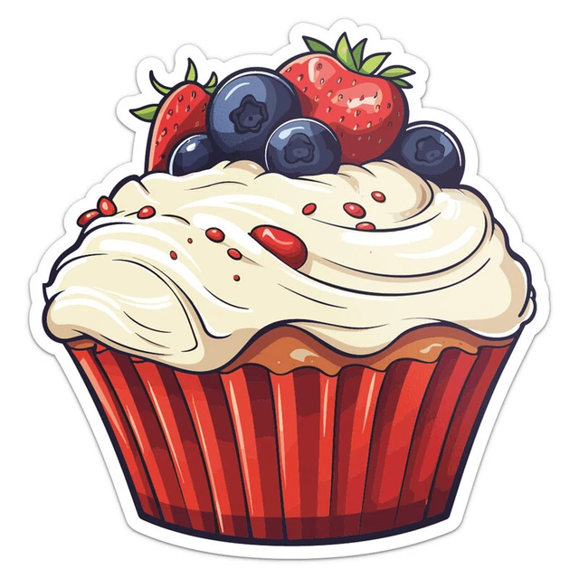 Muffin Sticker Phone Decal Water Bottle Stickers Car Decals, Laptop ...