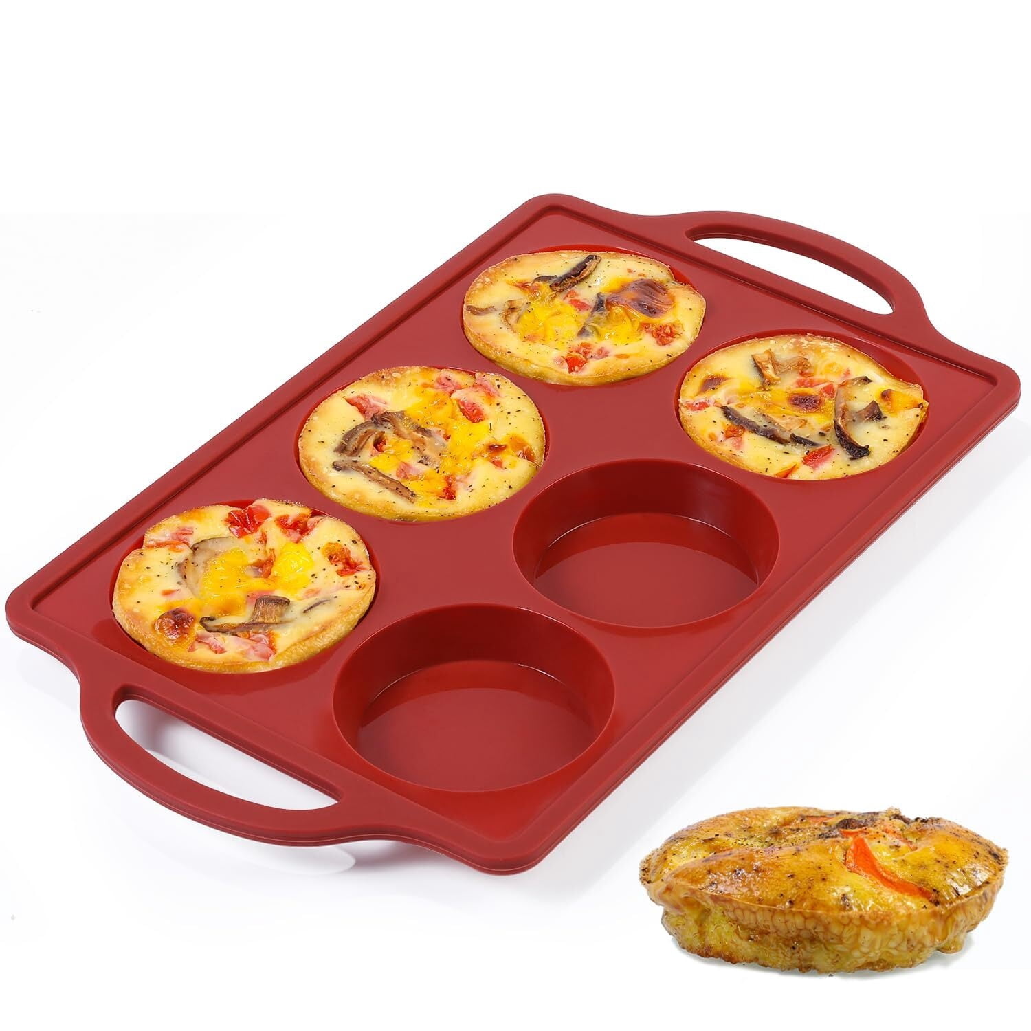Muffin Top Pan, 3 Inch Metal Reinforced Frame Silicone Egg Mold ...