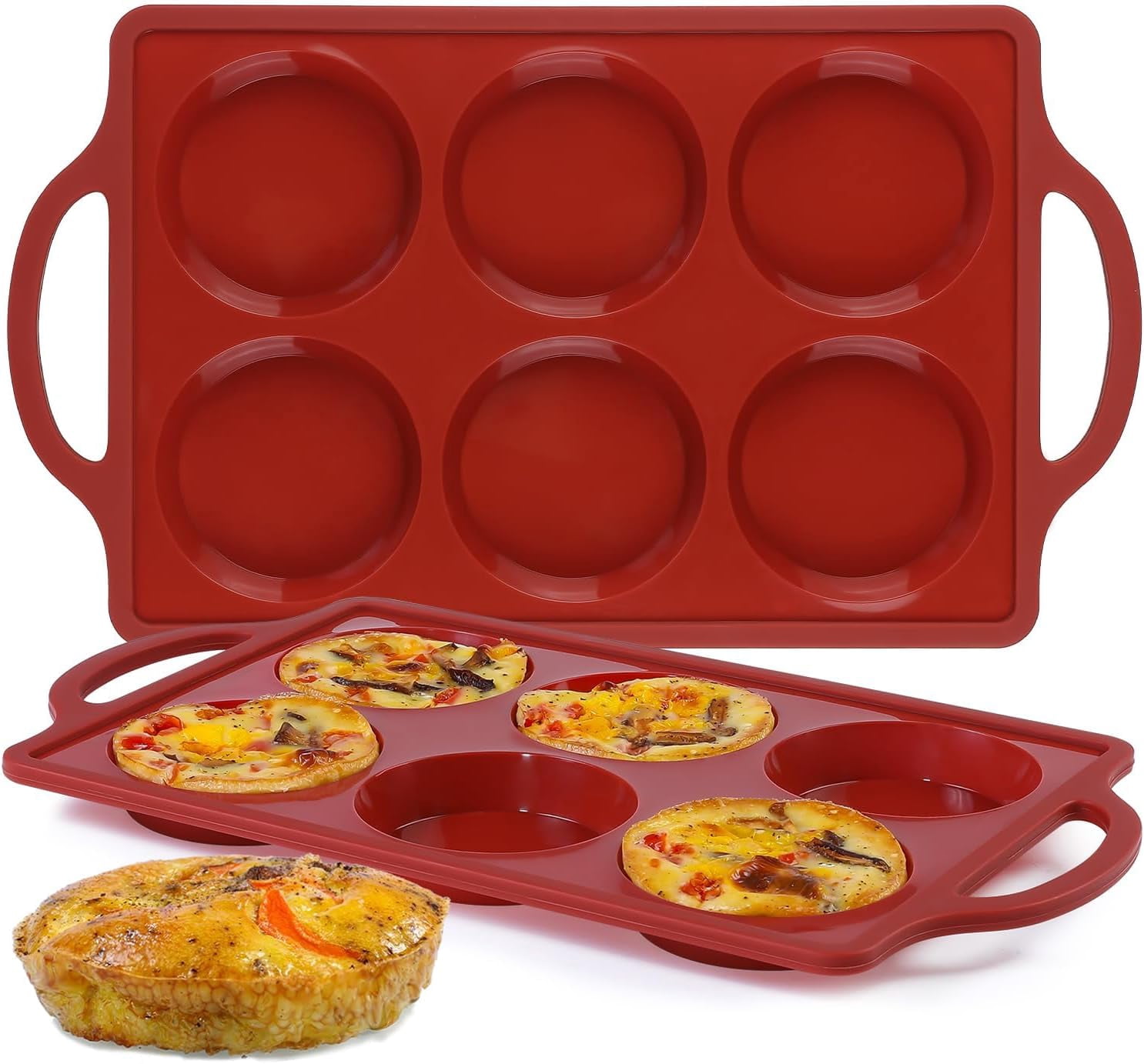 Muffin Top Pan, Metal Reinforced Frame 3 Inch Egg Molds for Breakfast ...