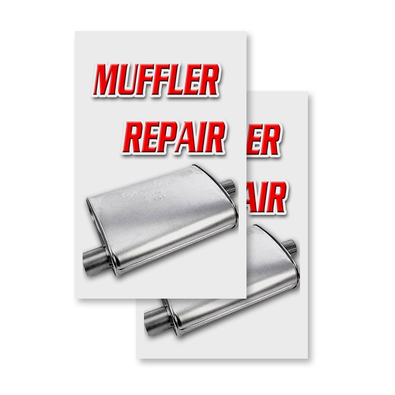 Muffler Repair (2-PACK) 24" x 36" Vinyl Decals | Sign Insert Peel ...