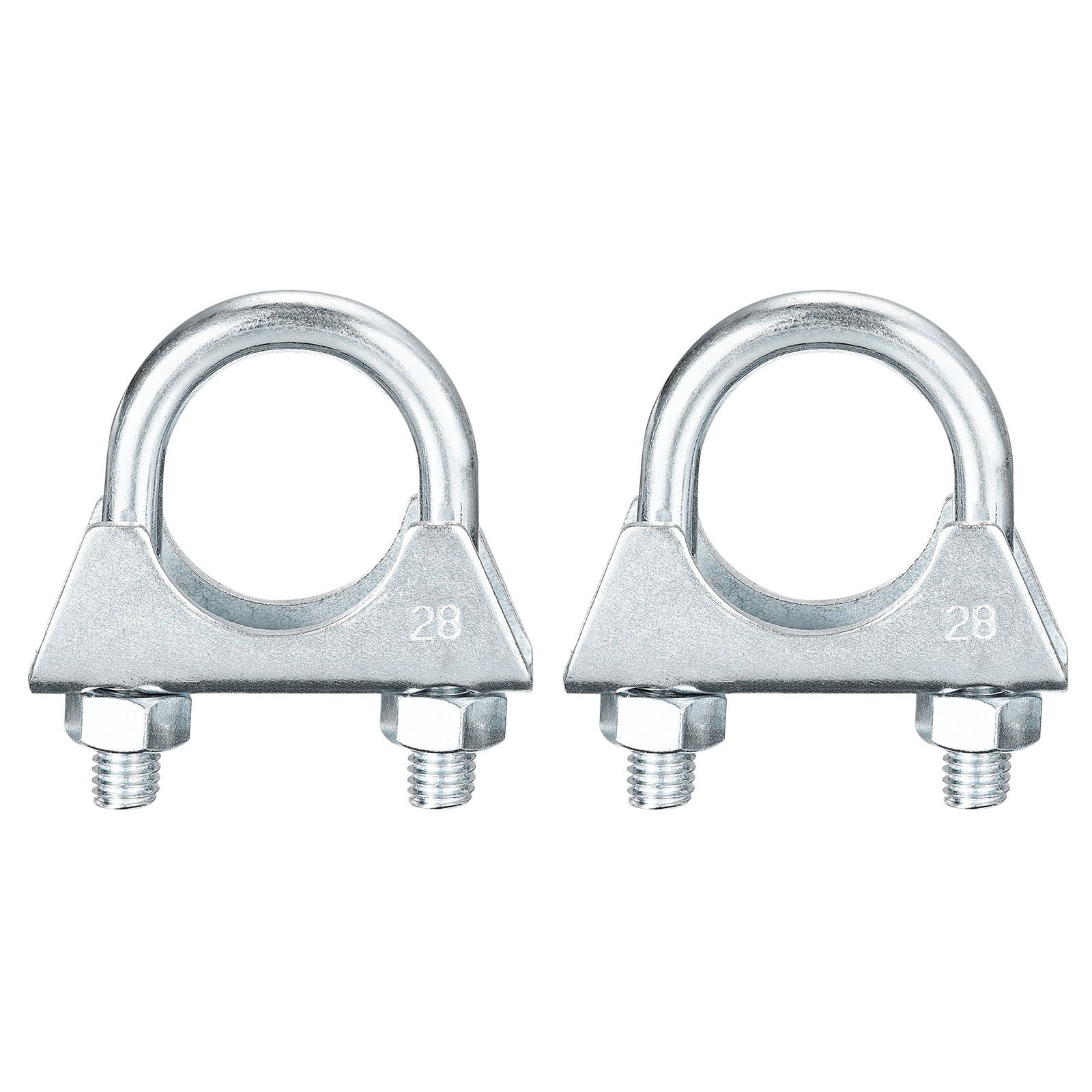Muffler U-Bolt Clamps for 28mm Diameter Pipe, 2 Pack Saddle Type U-bolt ...
