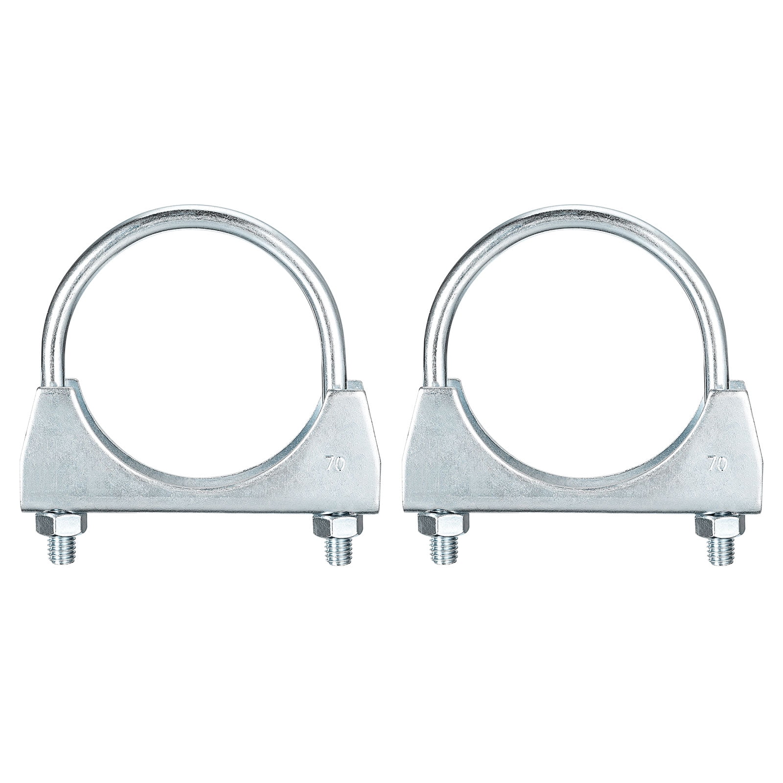 Muffler U-Bolt Clamps for 70mm Diameter Pipe, 2 Pack Saddle Type U-bolt ...