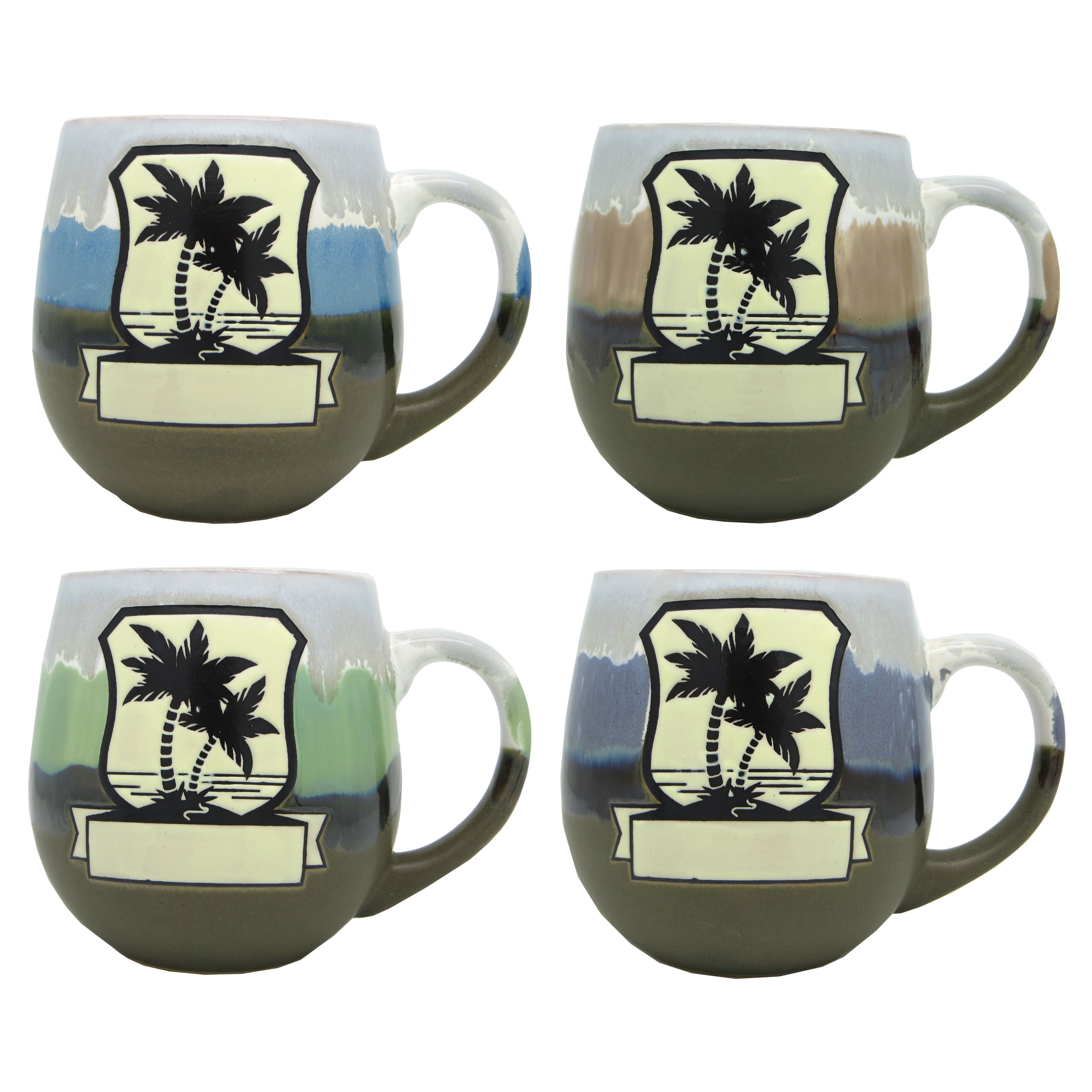 Mug 18oz Belly Icon 4 Assorted Crest Palm Trees Icon Los Angeles ...