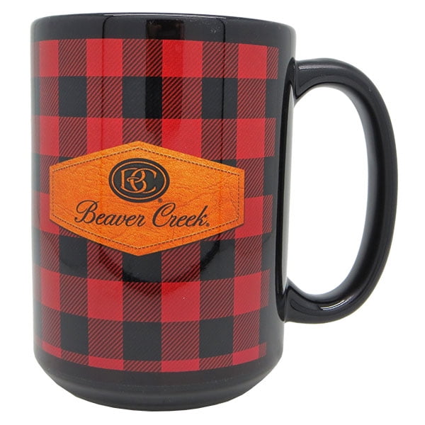 Mug Dye Sub 15oz Black Red and Black Plaid for Beaver C Beaver Creek CO ...