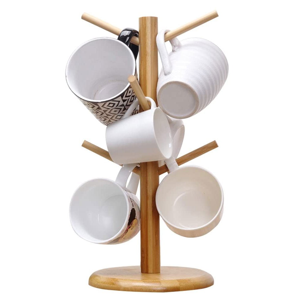 Kitchen Stand for Bamboo Coffee & Tea Cup Holder Tree - Countertop ...